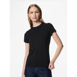 Kurzarmshirt Pieces "PCSIRENE TEE JRS NOOS", Damen, Gr. L, schwarz, Jersey, Obermaterial: 48% Baumwolle, 47% Modal, 5% Elasthan, unifarben, slim fit normal, Rundhals, Shirts, Baumwollmischung, slim fit