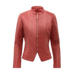 Kurzjacke RICANO "Lederjacke Abigale", Damen, Gr. L, rot, Obermaterial: 100% Lammnappaleder LANA. Futter: 100% Polyester PES., figurbetont, Rundhals, Jacken Kurzjacke, Handgefertigt aus echtem Leder