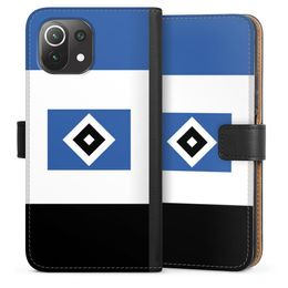 DeinDesign Xiaomi Mi 11 Lite 5G Handy Klapph&uuml;lle Handyh&uuml;lle aus Kunst Leder schwarz Flip Case Bundesliga Official Licensed Product Hamburger Sv Sideflip mit 