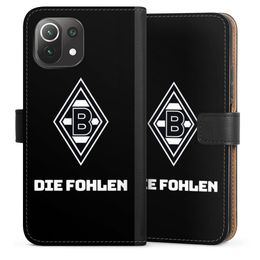 DeinDesign Xiaomi Mi 11 Lite 5G Handy Klapph&uuml;lle Handyh&uuml;lle aus Kunst Leder schwarz Flip Case Gladbach Borussia M&ouml;nchengladbach Die Fohlen Sideflip mit langer 