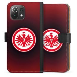 DeinDesign Xiaomi Mi 11 Lite 5G Handy Klapph&uuml;lle Handyh&uuml;lle aus Kunst Leder schwarz Flip Case Official Licensed Product Coat Of Arms Eintracht Frankfurt Sideflip