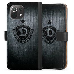 DeinDesign Xiaomi Mi 11 Lite 5G Handy Klapph&uuml;lle Handyh&uuml;lle aus Kunst Leder schwarz Flip Case Sg Dynamo Dresden Official Licensed Product Vintage Sideflip mit 