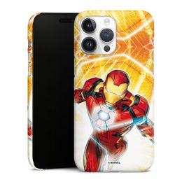 DeinDesign iPhone 14 Pro Max Handy Premium Case Smartphone Handyh&uuml;lle Schutzh&uuml;lle matt Marvel Iron Man Fire Premium Case