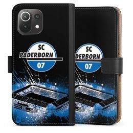 DeinDesign Xiaomi Mi 11 Lite 5G Handy Klapph&uuml;lle Handyh&uuml;lle aus Kunst Leder schwarz Flip Case Sc Paderborn 07 Stadium Official Licensed Product Sideflip mit 