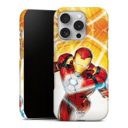 DeinDesign iPhone 16 Pro Handy Premium Case Smartphone Handyh&uuml;lle Schutzh&uuml;lle matt Marvel Iron Man Fire Premium Case