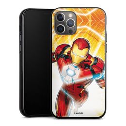 DeinDesign iPhone 12 Pro Handy Silikon H&uuml;lle Case schwarz Handyh&uuml;lle Marvel Iron Man Fire