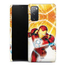 DeinDesign Galaxy S20 FE Handy Premium Case Smartphone Handyh&uuml;lle Schutzh&uuml;lle gl&auml;nzend Marvel Iron Man Fire Premium Case