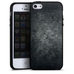 DeinDesign iPhone SE (2016-2019) Handy Silikon H&uuml;lle Case schwarz Handyh&uuml;lle Black Triangle Muster