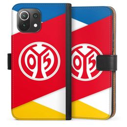 DeinDesign Xiaomi Mi 11 Lite 5G Handy Klapph&uuml;lle Handyh&uuml;lle aus Kunst Leder schwarz Flip Case 1. Fsv Mainz 05 E.V. Official Licensed Product Soccer Sideflip mit 
