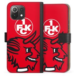 DeinDesign Xiaomi Mi 11 Lite 5G Handy Klapph&uuml;lle Handyh&uuml;lle aus Kunst Leder schwarz Flip Case 1. Fck Devil 1. Fc Kaiserslautern Sideflip mit langer Lasche