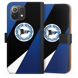 DeinDesign Xiaomi Mi 11 Lite 5G Handy Klapph&uuml;lle Handyh&uuml;lle aus Kunst Leder schwarz Flip Case Arminia Bielefeld Official Licensed Product Dsc Sideflip mit langer