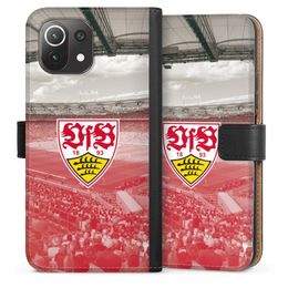 DeinDesign Xiaomi Mi 11 Lite 5G Handy Klapph&uuml;lle Handyh&uuml;lle aus Kunst Leder schwarz Flip Case Official Licensed Product Vfb Stuttgart Stadium Sideflip mit langer