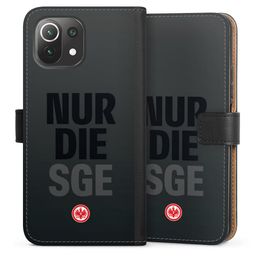 DeinDesign Xiaomi Mi 11 Lite 5G Handy Klapph&uuml;lle Handyh&uuml;lle aus Kunst Leder schwarz Flip Case Eintracht Frankfurt Sge Official Licensed Product Sideflip mit 