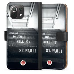 DeinDesign Xiaomi Mi 11 Lite 5G Handy Klapph&uuml;lle Handyh&uuml;lle aus Kunst Leder schwarz Flip Case Fc St. Pauli Official Licensed Product Merchandise Sideflip mit 