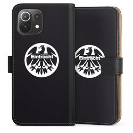 DeinDesign Xiaomi Mi 11 Lite 5G Handy Klapph&uuml;lle Handyh&uuml;lle aus Kunst Leder schwarz Flip Case Eintracht Frankfurt Logo Eagle Sideflip mit langer Lasche