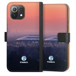 DeinDesign Xiaomi Mi 11 Lite 5G Handy Klapph&uuml;lle Handyh&uuml;lle aus Kunst Leder schwarz Flip Case Fc Schalke 04 Official Licensed Product Stadium Sideflip mit langer