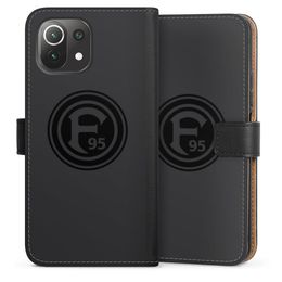 DeinDesign Xiaomi Mi 11 Lite 5G Handy Klapph&uuml;lle Handyh&uuml;lle aus Kunst Leder schwarz Flip Case F95 Fortuna D&uuml;sseldorf Logo Sideflip mit langer Lasche