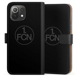 DeinDesign Xiaomi Mi 11 Lite 5G Handy Klapph&uuml;lle Handyh&uuml;lle aus Kunst Leder schwarz Flip Case 1. Fc N&uuml;rnberg Logo 1. Fcn Sideflip mit langer Lasche