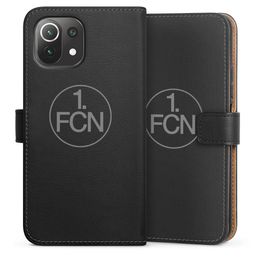 DeinDesign Xiaomi Mi 11 Lite 5G Handy Klapph&uuml;lle Handyh&uuml;lle aus Kunst Leder schwarz Flip Case 1. Fc N&uuml;rnberg Transparent 1. Fcn Sideflip mit langer Lasche
