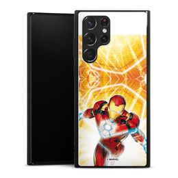 DeinDesign Galaxy S22 Ultra Handy Silikon H&uuml;lle Case schwarz Handyh&uuml;lle Marvel Iron Man Fire