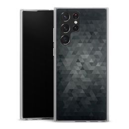 DeinDesign Galaxy S22 Ultra Handy Silikon H&uuml;lle Case transparent Handyh&uuml;lle Muster Black Triangle Silikon Case