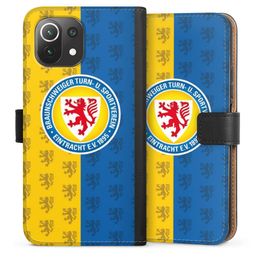 DeinDesign Xiaomi Mi 11 Lite 5G Handy Klapph&uuml;lle Handyh&uuml;lle aus Kunst Leder schwarz Flip Case Official Licensed Product Eintracht Braunschweig Logo Sideflip mit 
