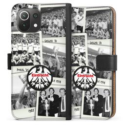 DeinDesign Xiaomi Mi 11 Lite 5G Handy Klapph&uuml;lle Handyh&uuml;lle aus Kunst Leder schwarz Flip Case Retro Eintracht Frankfurt Official Licensed Product Sideflip mit 