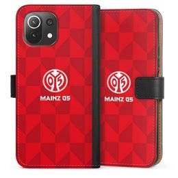 DeinDesign Xiaomi Mi 11 Lite 5G Handy Klapph&uuml;lle Handyh&uuml;lle aus Kunst Leder schwarz Flip Case Mainz 05 Official Licensed Product Merchandise Sideflip mit langer 