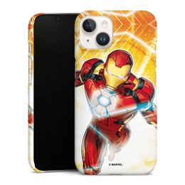 DeinDesign iPhone 14 Handy Premium Case Smartphone Handyh&uuml;lle Schutzh&uuml;lle matt Marvel Iron Man Fire Premium Case
