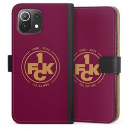 DeinDesign Xiaomi Mi 11 Lite 5G Handy Klapph&uuml;lle Handyh&uuml;lle aus Kunst Leder schwarz Flip Case 125 Jahre 1. Fc Kaiserslautern 1. Fck Sideflip mit langer Lasche
