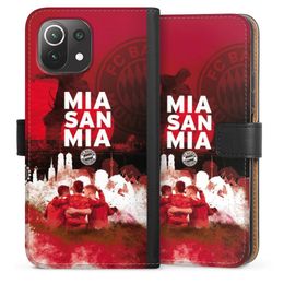 DeinDesign Xiaomi Mi 11 Lite 5G Handy Klapph&uuml;lle Handyh&uuml;lle aus Kunst Leder schwarz Flip Case Mia San Mia Fcb Fc Bayern M&uuml;nchen Sideflip mit langer Lasche
