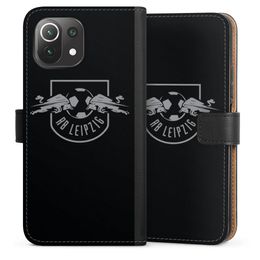 DeinDesign Xiaomi Mi 11 Lite 5G Handy Klapph&uuml;lle Handyh&uuml;lle aus Kunst Leder schwarz Flip Case Official Licensed Product Logo Rb Leipzig Sideflip mit langer 