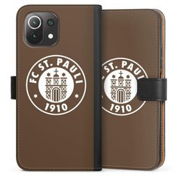 DeinDesign Xiaomi Mi 11 Lite 5G Handy Klapph&uuml;lle Handyh&uuml;lle aus Kunst Leder schwarz Flip Case Fc St. Pauli Official Licensed Product Coat Of Arms Sideflip mit 