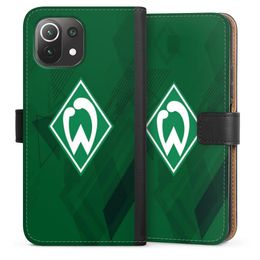 DeinDesign Xiaomi Mi 11 Lite 5G Handy Klapph&uuml;lle Handyh&uuml;lle aus Kunst Leder schwarz Flip Case Sv Werder Bremen Coat Of Arms Official Licensed Product Sideflip 