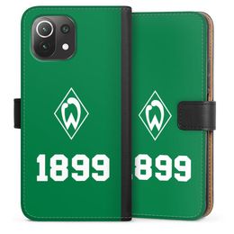 DeinDesign Xiaomi Mi 11 Lite 5G Handy Klapph&uuml;lle Handyh&uuml;lle aus Kunst Leder schwarz Flip Case Sv Werder Bremen Official Licensed Product Statement Sideflip mit 