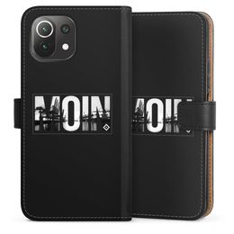 DeinDesign Xiaomi Mi 11 Lite 5G Handy Klapph&uuml;lle Handyh&uuml;lle aus Kunst Leder schwarz Flip Case Hamburger Sv Hsv Official Licensed Product Sideflip mit langer 