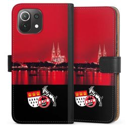 DeinDesign Xiaomi Mi 11 Lite 5G Handy Klapph&uuml;lle Handyh&uuml;lle aus Kunst Leder schwarz Flip Case Official Licensed Product 1. Fc K&ouml;ln Skyline Sideflip mit langer 
