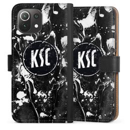 DeinDesign Xiaomi Mi 11 Lite 5G Handy Klapph&uuml;lle Handyh&uuml;lle aus Kunst Leder schwarz Flip Case Karlsruher Sc Ksc Official Licensed Product Sideflip mit langer 