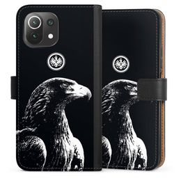 DeinDesign Xiaomi Mi 11 Lite 5G Handy Klapph&uuml;lle Handyh&uuml;lle aus Kunst Leder schwarz Flip Case Official Licensed Product Eintracht Frankfurt Attila Sideflip mit 