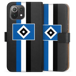 DeinDesign Xiaomi Mi 11 Lite 5G Handy Klapph&uuml;lle Handyh&uuml;lle aus Kunst Leder schwarz Flip Case Hamburger Sv Transparent Hsv Sideflip mit langer Lasche