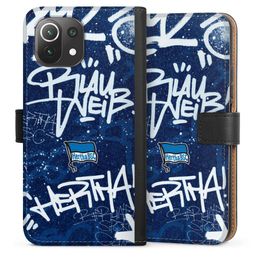 DeinDesign Xiaomi Mi 11 Lite 5G Handy Klapph&uuml;lle Handyh&uuml;lle aus Kunst Leder schwarz Flip Case Hertha Bsc Official Licensed Product Graffiti Sideflip mit langer 
