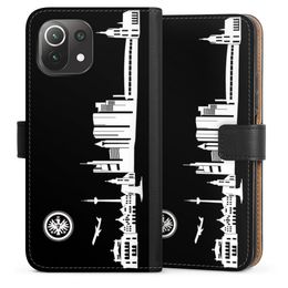 DeinDesign Xiaomi Mi 11 Lite 5G Handy Klapph&uuml;lle Handyh&uuml;lle aus Kunst Leder schwarz Flip Case Eintracht Frankfurt Skyline Sge Sideflip mit langer Lasche