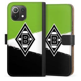 DeinDesign Xiaomi Mi 11 Lite 5G Handy Klapph&uuml;lle Handyh&uuml;lle aus Kunst Leder schwarz Flip Case Bmg Official Licensed Product Borussia M&ouml;nchengladbach Sideflip mit