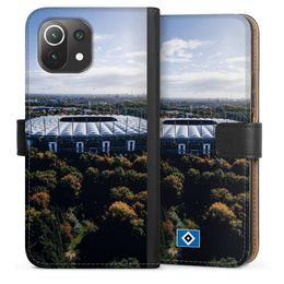DeinDesign Xiaomi Mi 11 Lite 5G Handy Klapph&uuml;lle Handyh&uuml;lle aus Kunst Leder schwarz Flip Case Hamburger Sv Hsv Stadium Sideflip mit langer Lasche
