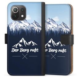 DeinDesign Xiaomi Mi 11 Lite 5G Handy Klapph&uuml;lle Handyh&uuml;lle aus Kunst Leder schwarz Flip Case Wanderlust Sky Mountain Sideflip mit langer Lasche