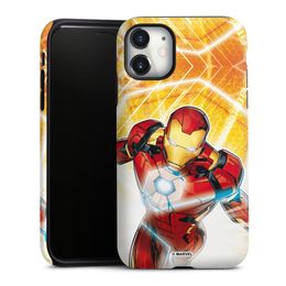 DeinDesign iPhone 11 Handy Panzer Handyh&uuml;lle robuste Outdoor H&uuml;lle Schutzh&uuml;lle gl&auml;nzend Fire Iron Man Marvel Tough Case