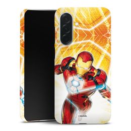 DeinDesign Galaxy A36 5G Handy Premium Case Smartphone Handyh&uuml;lle Schutzh&uuml;lle matt Marvel Iron Man Fire Premium Case