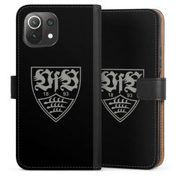 DeinDesign Xiaomi Mi 11 Lite 5G Handy Klapph&uuml;lle Handyh&uuml;lle aus Kunst Leder schwarz Flip Case Vfb Stuttgart Logo Official Licensed Product Sideflip mit langer 