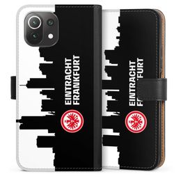 DeinDesign Xiaomi Mi 11 Lite 5G Handy Klapph&uuml;lle Handyh&uuml;lle aus Kunst Leder schwarz Flip Case Official Licensed Product Sge Eintracht Frankfurt Sideflip mit 