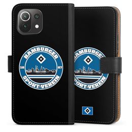 DeinDesign Xiaomi Mi 11 Lite 5G Handy Klapph&uuml;lle Handyh&uuml;lle aus Kunst Leder schwarz Flip Case Logo Hamburger Sv Hsv Sideflip mit langer Lasche